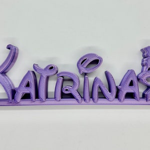 Custom Disney Inspired 3D Printed Name Plates Personalized Character ...