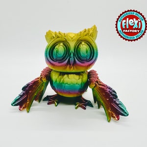 3D Printed Articulating Flexible Owl Sensory Toy Gadget Fidget Desk Toy ...