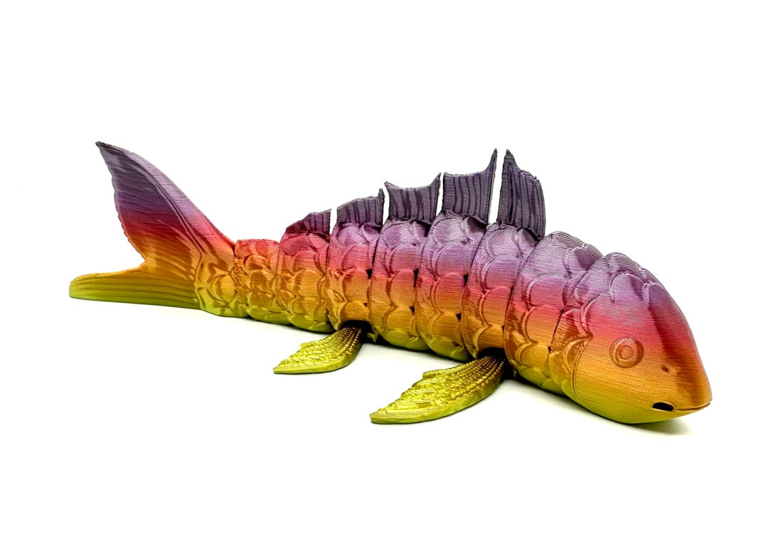 3D Printed Articulating Flexible Koi Fish Sensory Toy Gadget Fidget ...