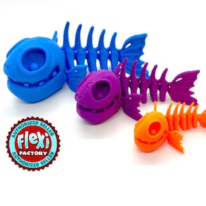 3D Printed Articulating Flexible Fish Skeleton Sensory Toy Gadget Flexi ...