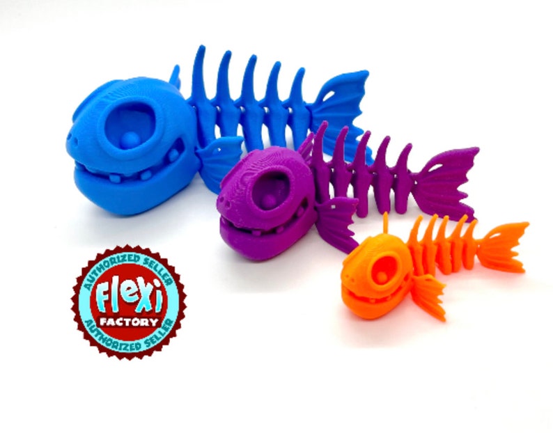 3D Printed Articulating Flexible Fish Skeleton Sensory Toy | Etsy