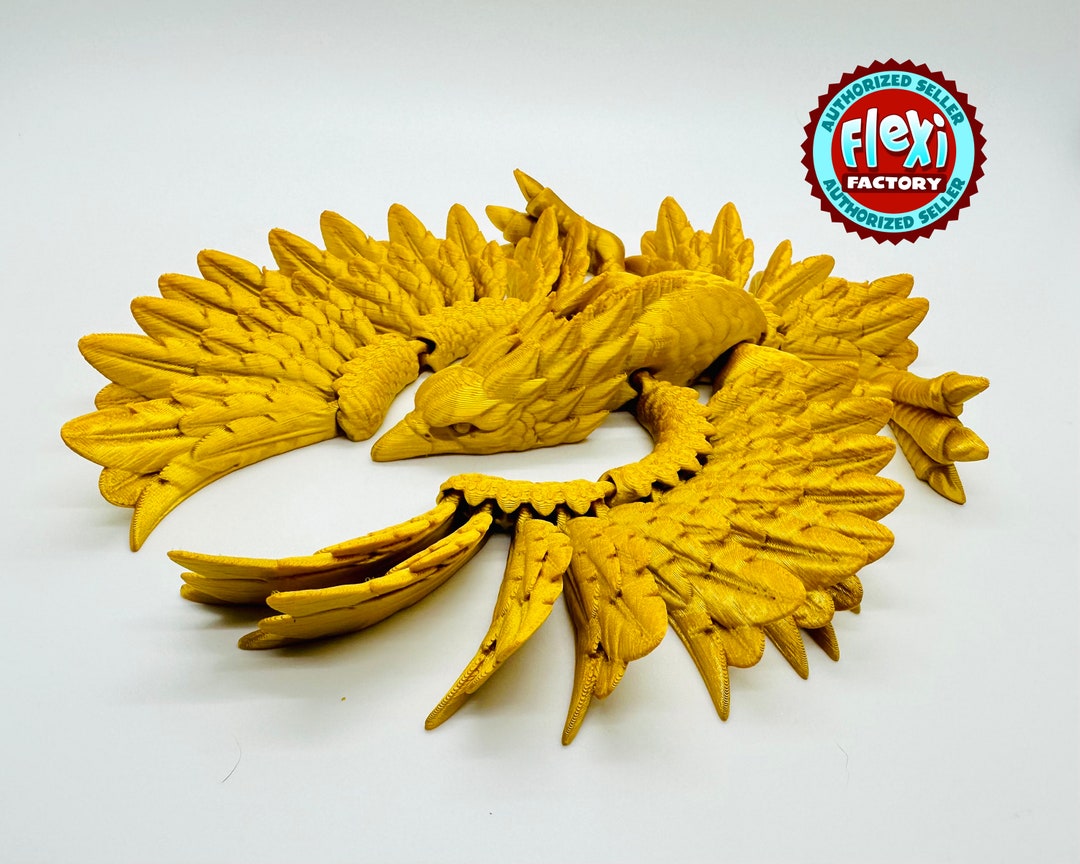 3D Printed Articulating Flexible Phoenix Sensory Toy Gadget Fidget Desk ...