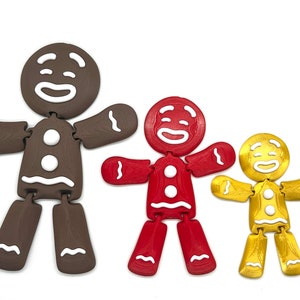 3D Printed Articulating Gingerbread Man Gingerbread Woman Sensory Toy ...