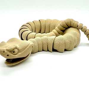 3D Printed Articulating Rattlesnake Flexible Sensory Toy Gadget Flexi ...