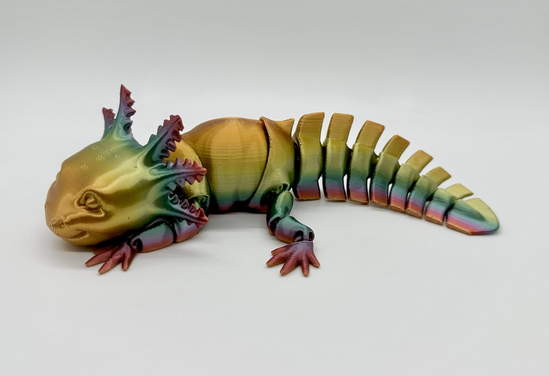 3D Printed Articulating Flexible Axolotl Sensory Toy Gadget Fidget Desk ...