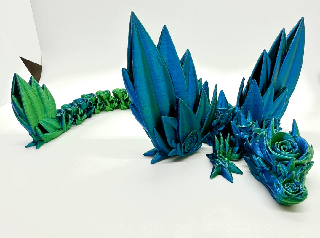 3D Printed Articulating Rosewing Dragon Cinderwing Exclusive Flower ...