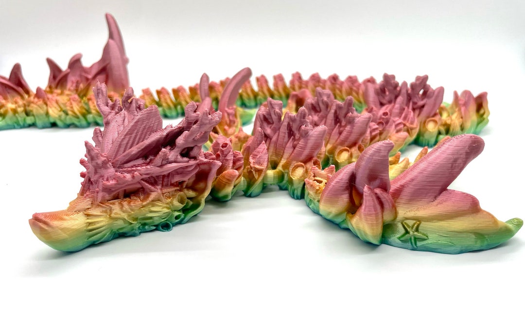 3D Printed Articulating Coral Reef Dragon Cinderwing3d Exclusive Sea ...