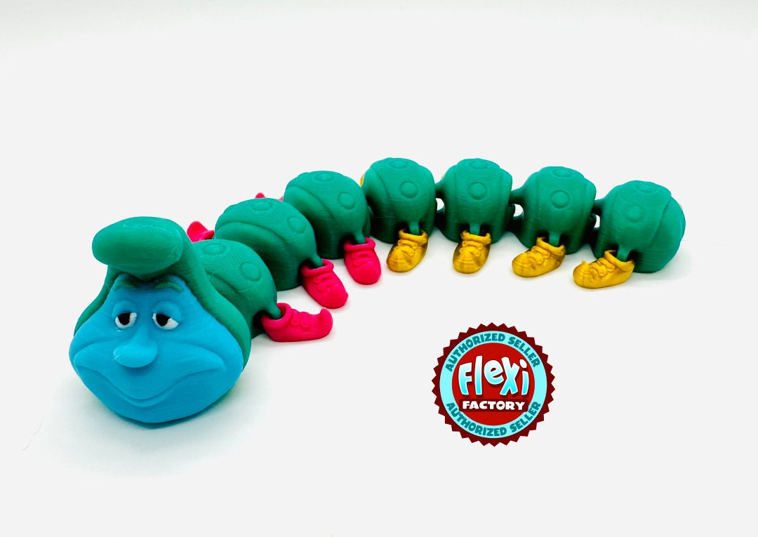 3D Printed Articulating Flexible Caterpillar Sensory Toy Gadget Fidget ...