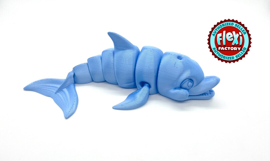 3D Printed Articulating Flexible Dolphin Ocean Sensory Toy Gadget Flexi ...