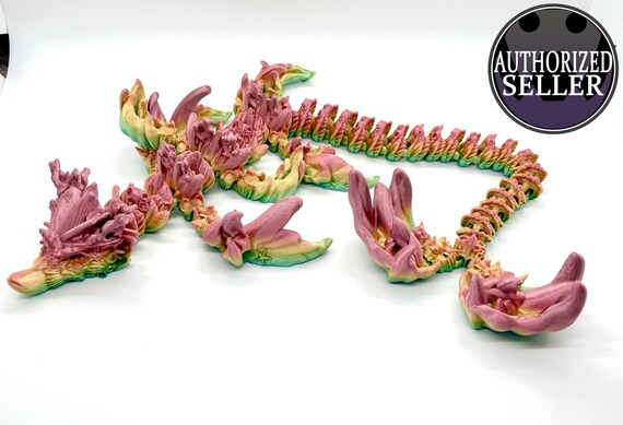 3D Printed Articulating Coral Reef Dragon Cinderwing3d | Etsy