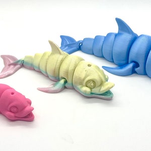 3D Printed Articulating Flexible Dolphin Ocean Sensory Toy Gadget Flexi ...