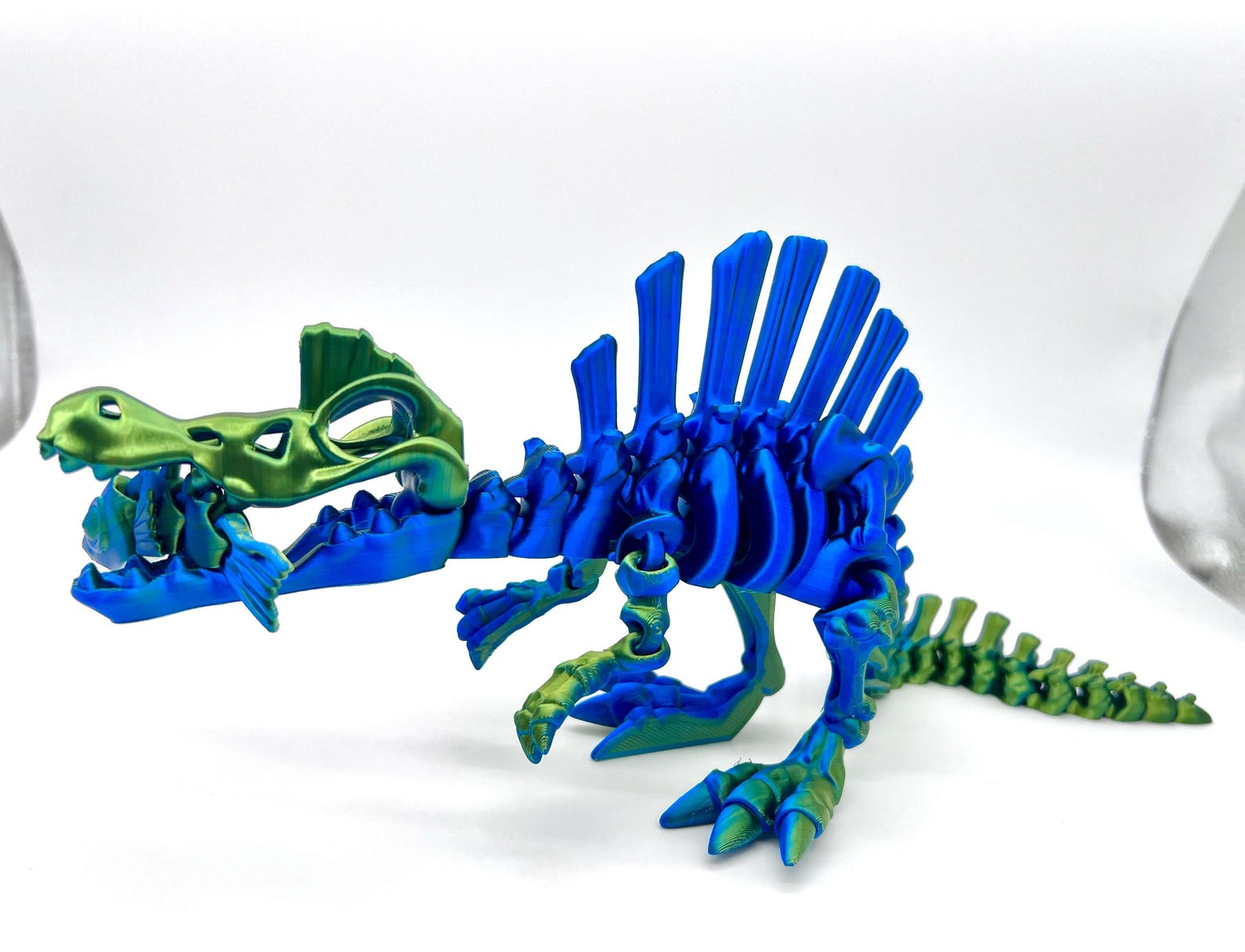 3D Printed Articulating Dinosaur Skeleton Flexible Sensory Toy Gadget ...