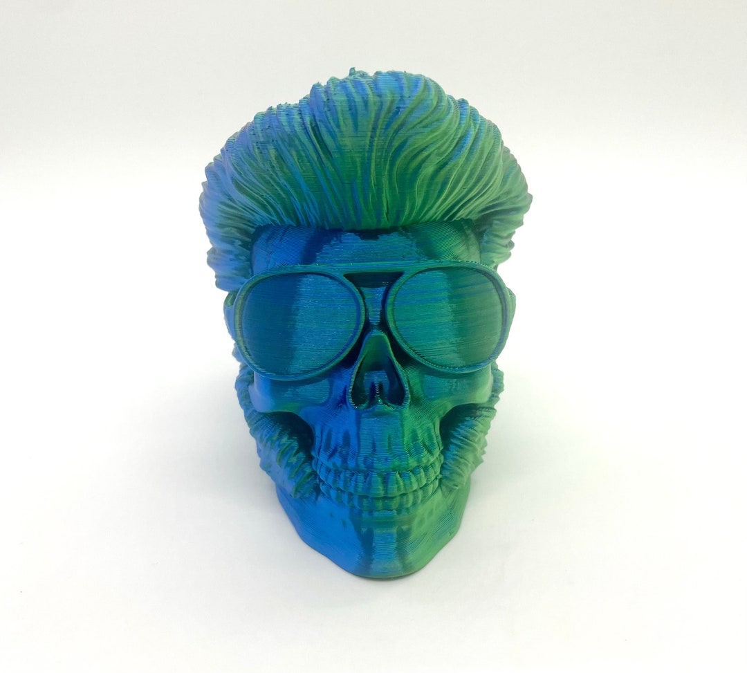 3D Printed Elvis Skull Desk Decoration Skeleton Halloween Decor ...