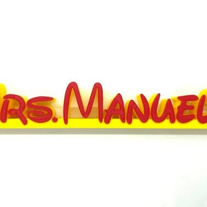 Custom Disney Inspired 3D Printed Name Plates Personalized Character ...