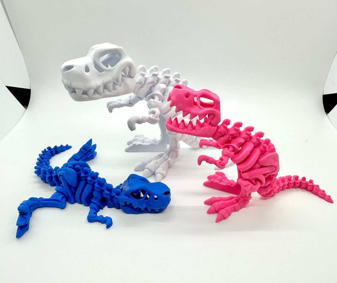 3D Printed Articulating Dinosaur Skeleton Flexible Sensory Toy Gadget ...