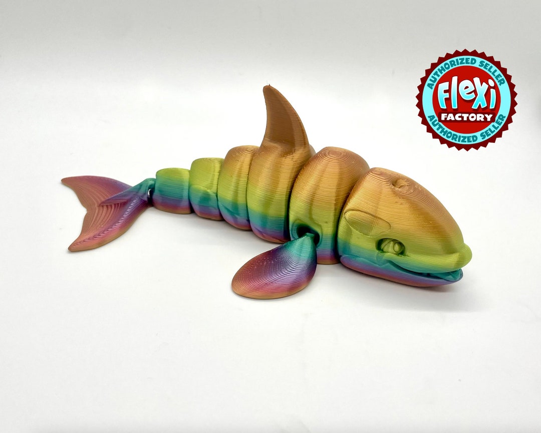 3D Printed Articulating Orca Whale Flexible Ocean Sensory Toy Gadget ...