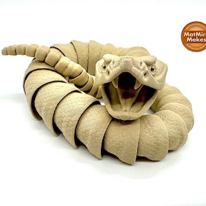 3D Printed Articulating Rattlesnake Flexible Sensory Toy Gadget Flexi ...