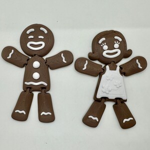 3D Printed Articulating Gingerbread Man Gingerbread Woman Sensory Toy ...