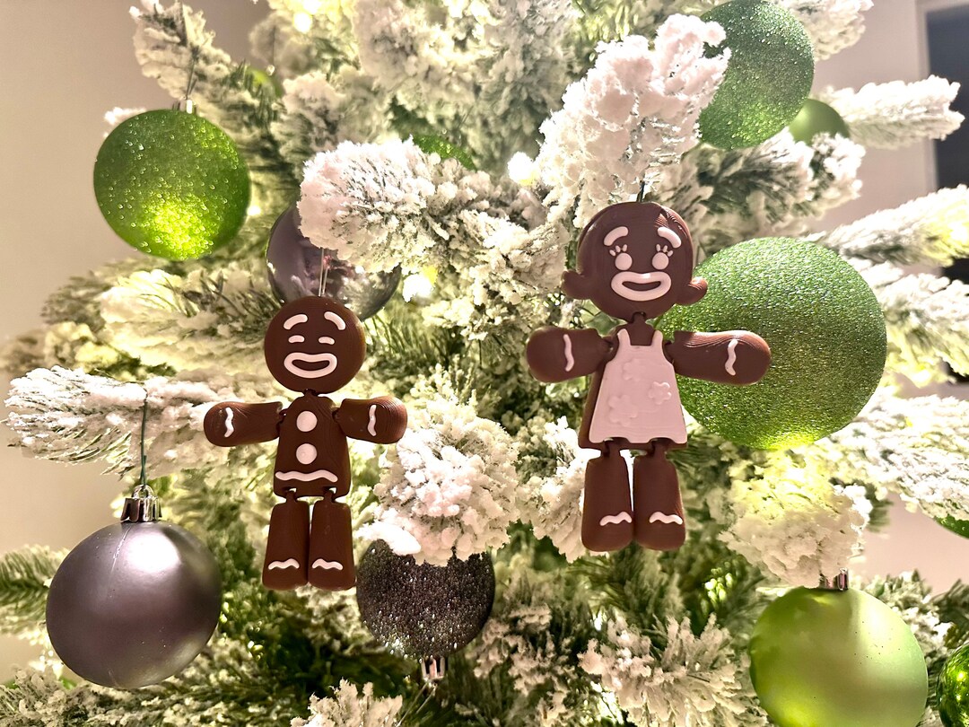 3D Printed Articulating Gingerbread Man Gingerbread Woman Sensory Toy ...
