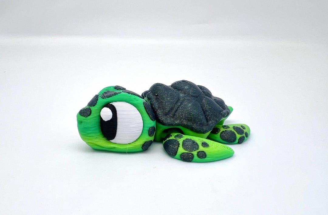 Flexible Turtle 3D Printed Articulating Sensory Toy Gadget Fidget Desk ...