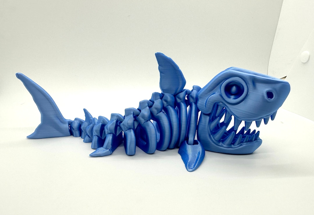 3D Printed Articulating Flexible Shark Skeleton Sensory Toy Gadget ...