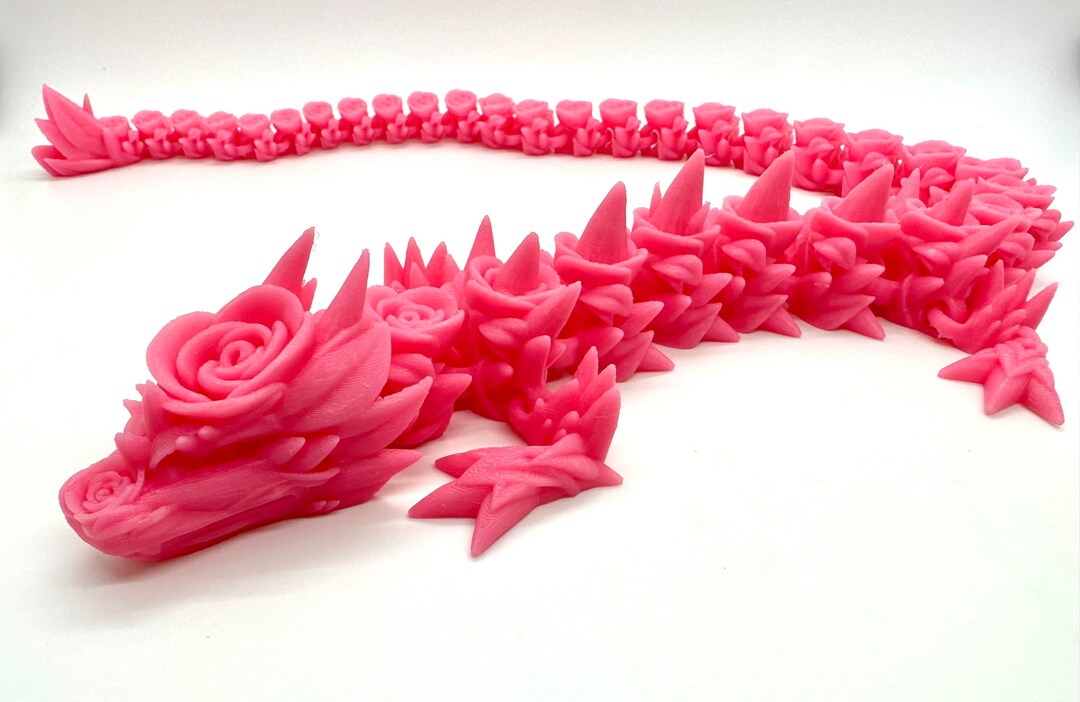 3D Printed Articulating Rose Dragon Cinderwing Exclusive Flower Dragon ...
