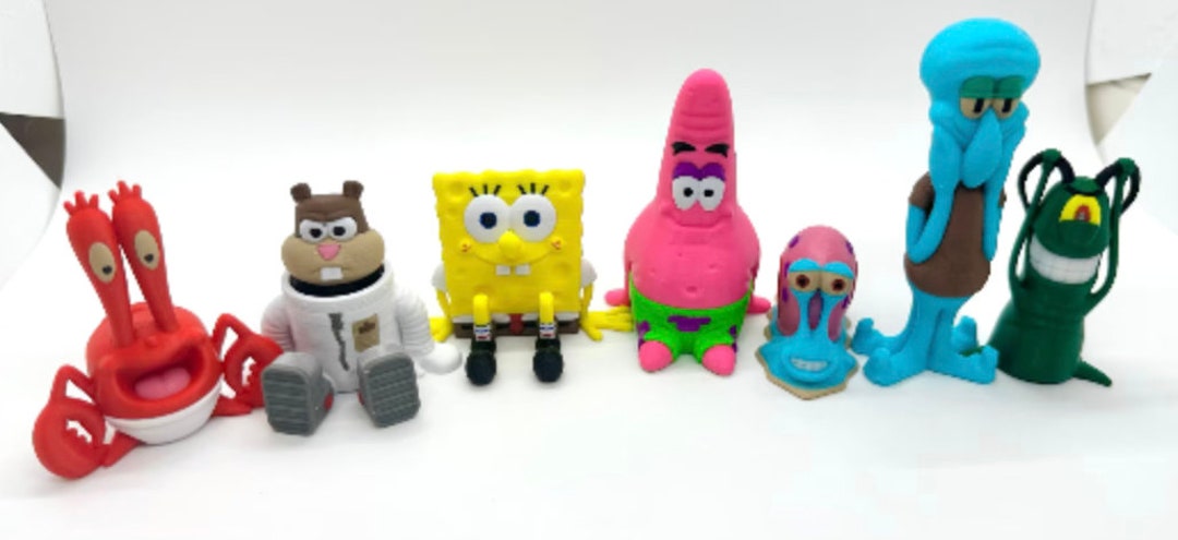 3d Printed Spongebob Squarepants Inspired Figurines Collectibles Cake ...