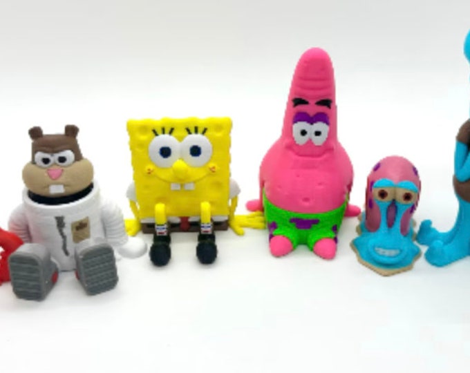 Spongebob, Patrick and Squidward Birthday Cake Topper, Personalised ...
