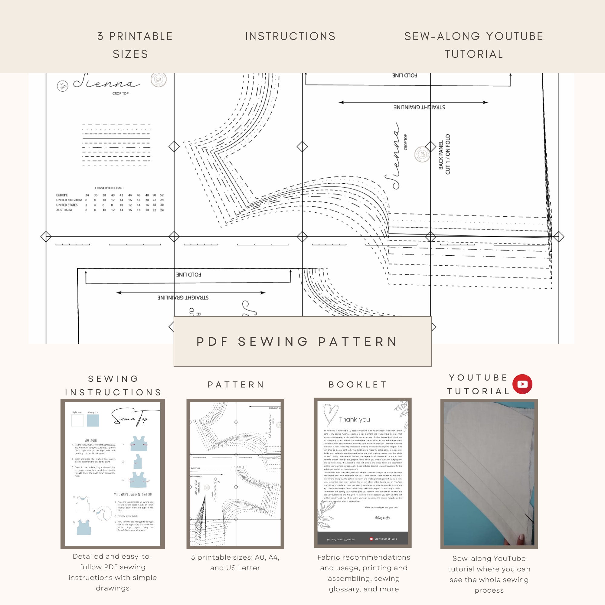 Crop Top Digital Sewing Pattern Sleeveless Minimal Top - Etsy Australia
