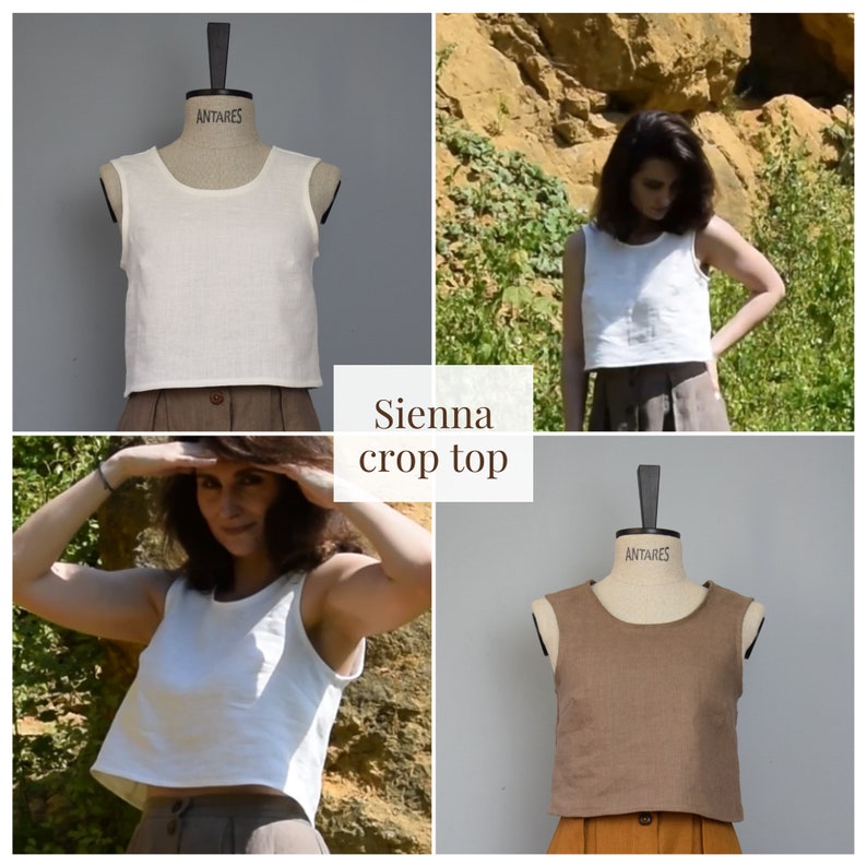 Crop Top Digital Sewing Pattern Sleeveless Minimal Top - Etsy Canada