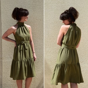 Halter Neck Midi Dress PDF Sewing Pattern With Tutorial Retro A-line ...