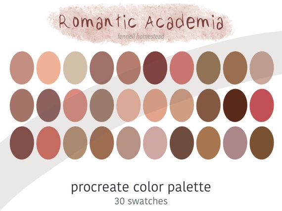Romantic Academia Color Palette Procreate Ipad Swatches | Etsy