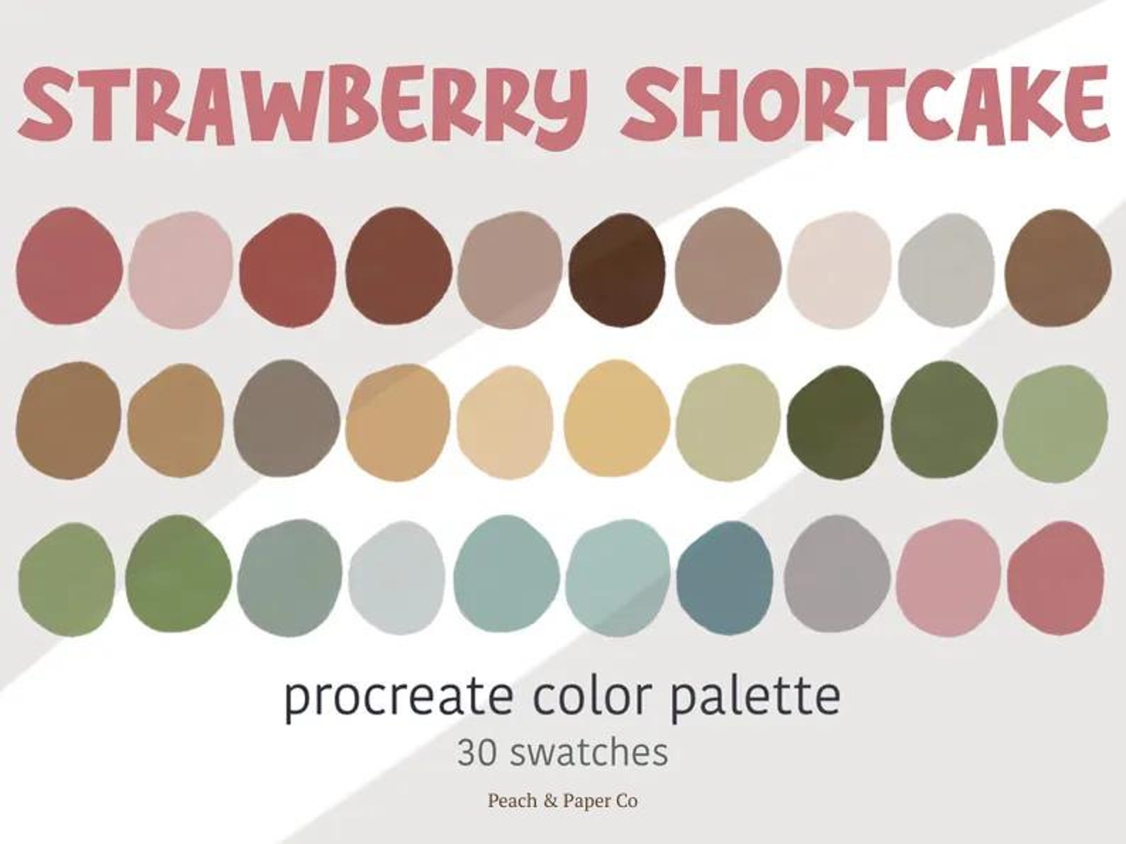 Strawberry Shortcake Color Palette, Procreate iPad Swatches - Etsy