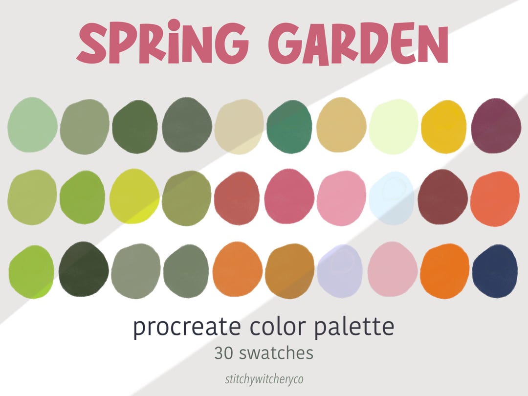Spring Garden Color Palette, Procreate iPad Swatches - Etsy