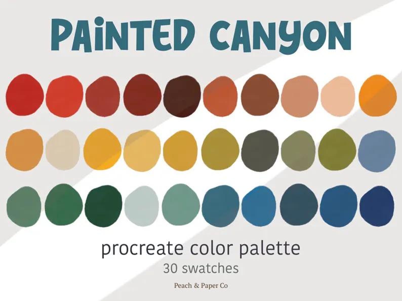 Painted Canyon Color Palette, Procreate iPad Swatches - Etsy