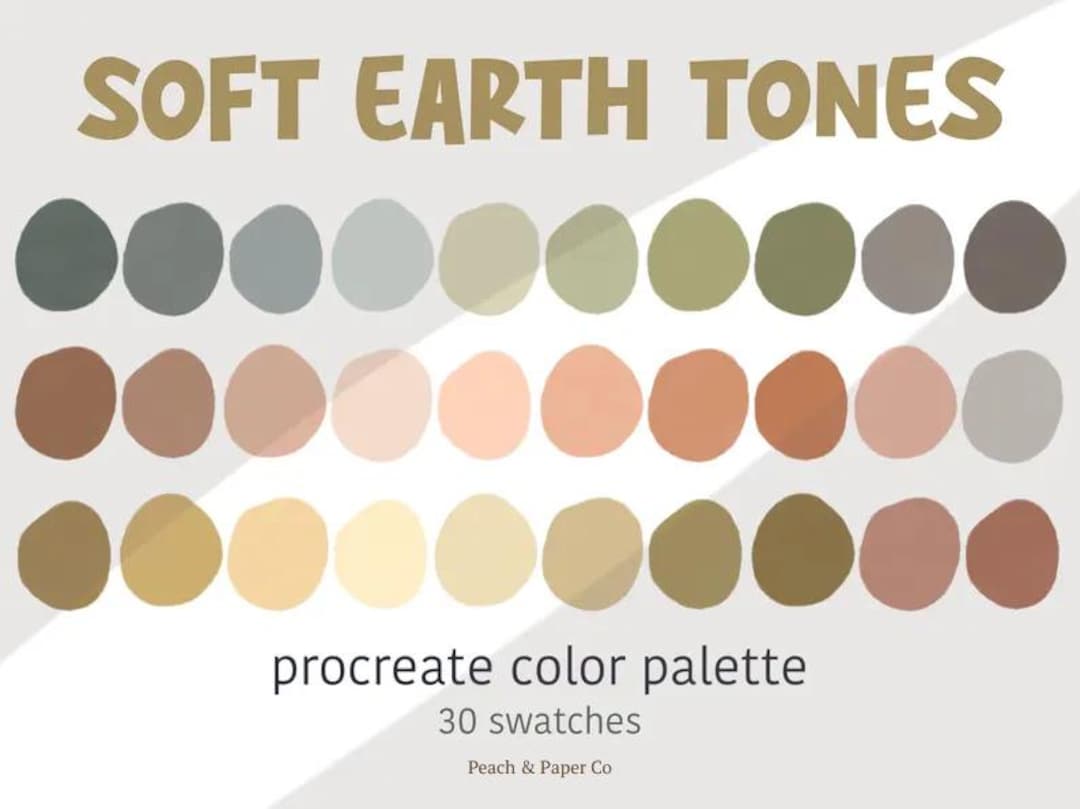 Soft Earth Tones Color Palette, Procreate iPad Swatches - Etsy