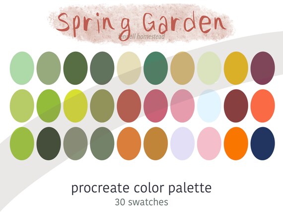 Spring Garden Color Palette Procreate Ipad Swatches | Etsy