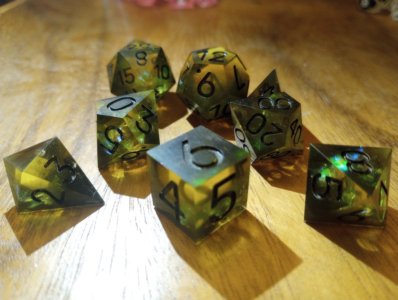Ray of Sickness Dice Sharp Dnd Dice Black and Green and - Etsy