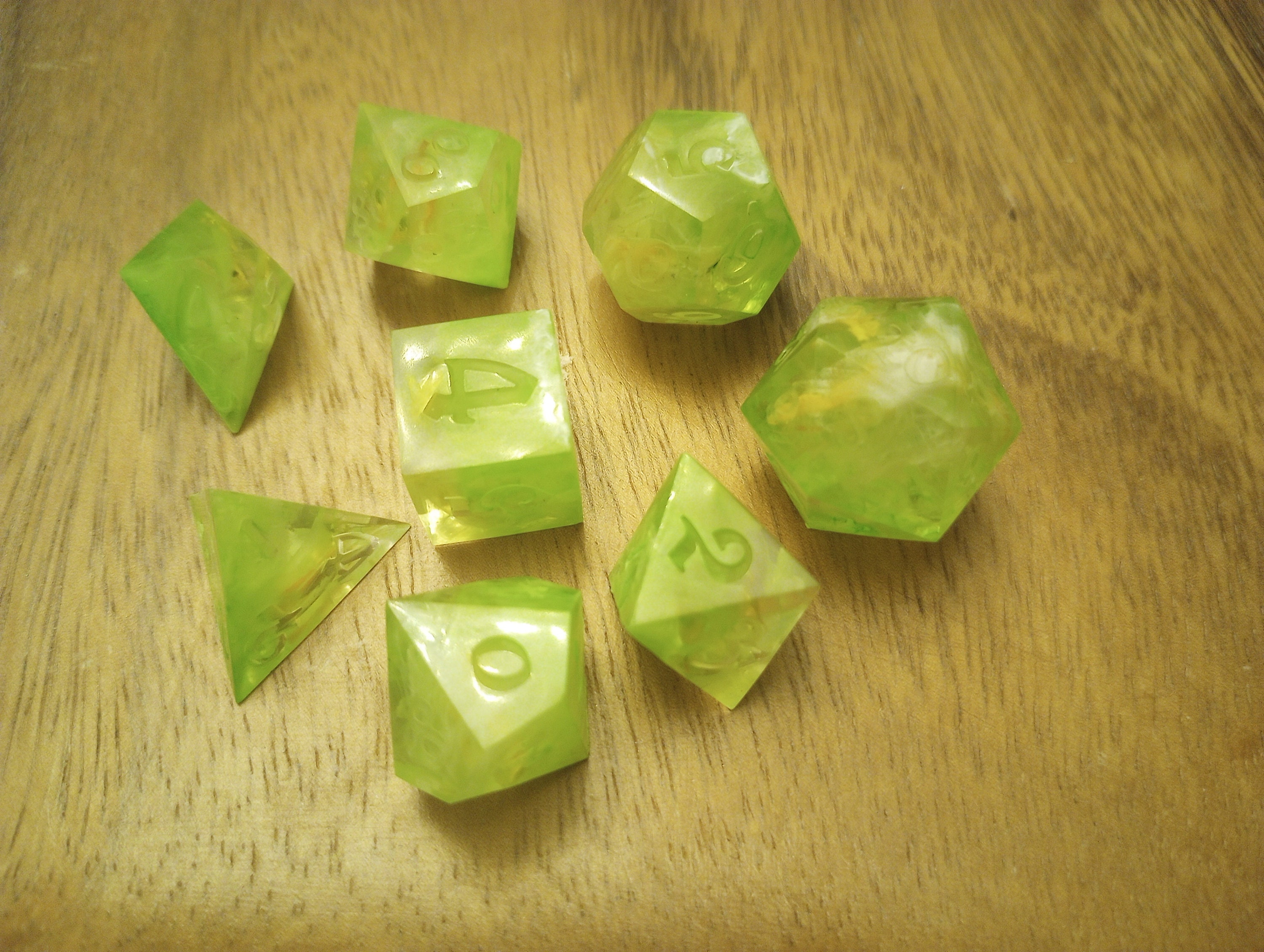 Poison Spray Dice Sharp Dnd Dice Green and Yellow Handmade Resin Dice ...