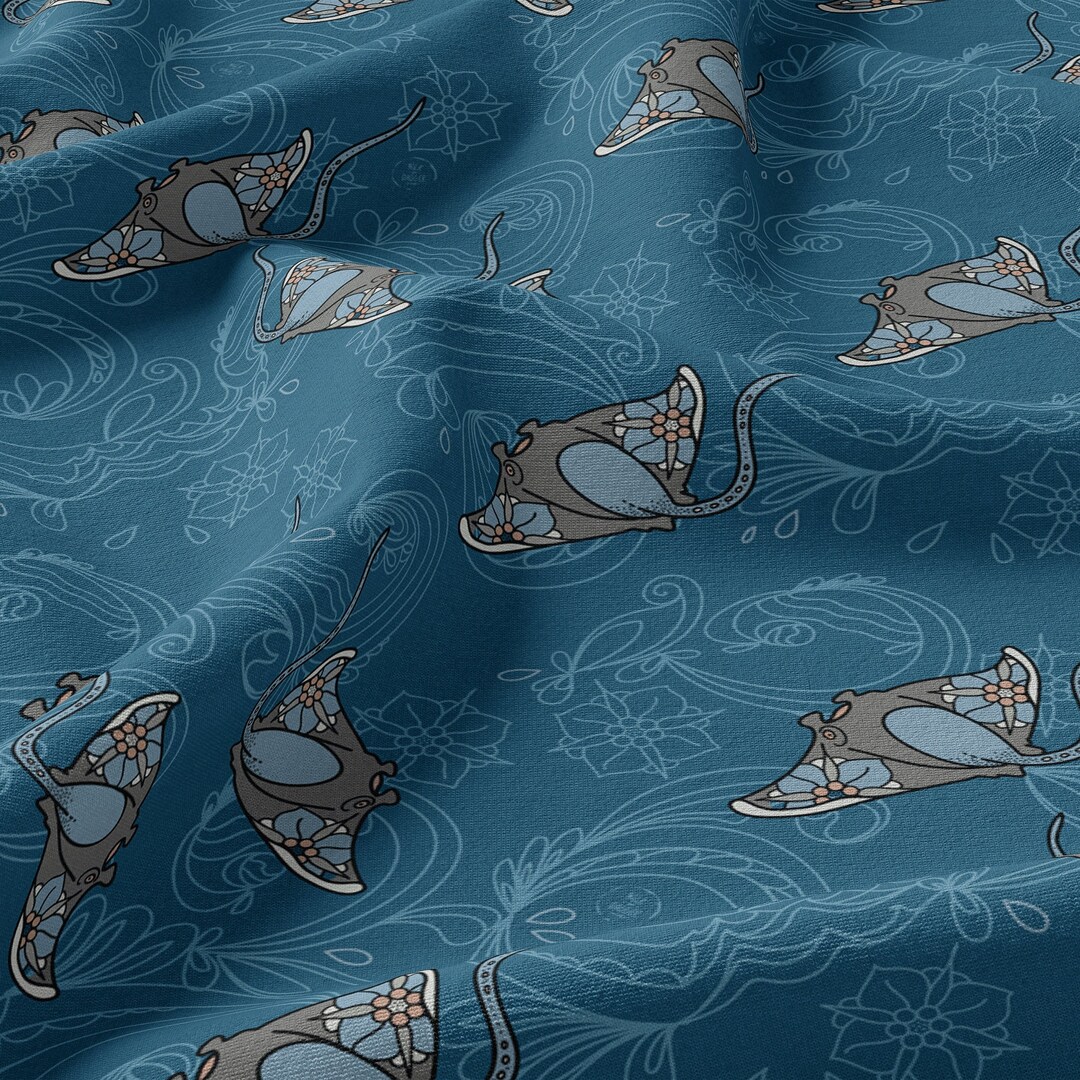 Sting-ray Manta-ray Repeating Seamless Pattern Design | Fabric Design ...