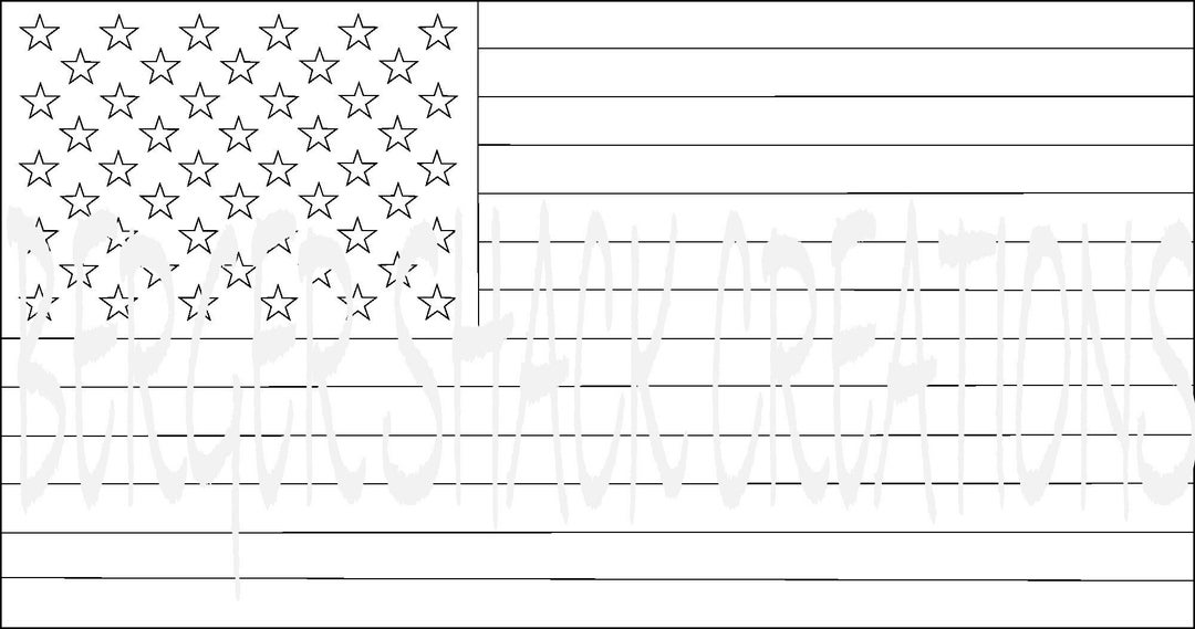 US Flag Outline Digital File Black Outline No Background >svg pdf dxf ...