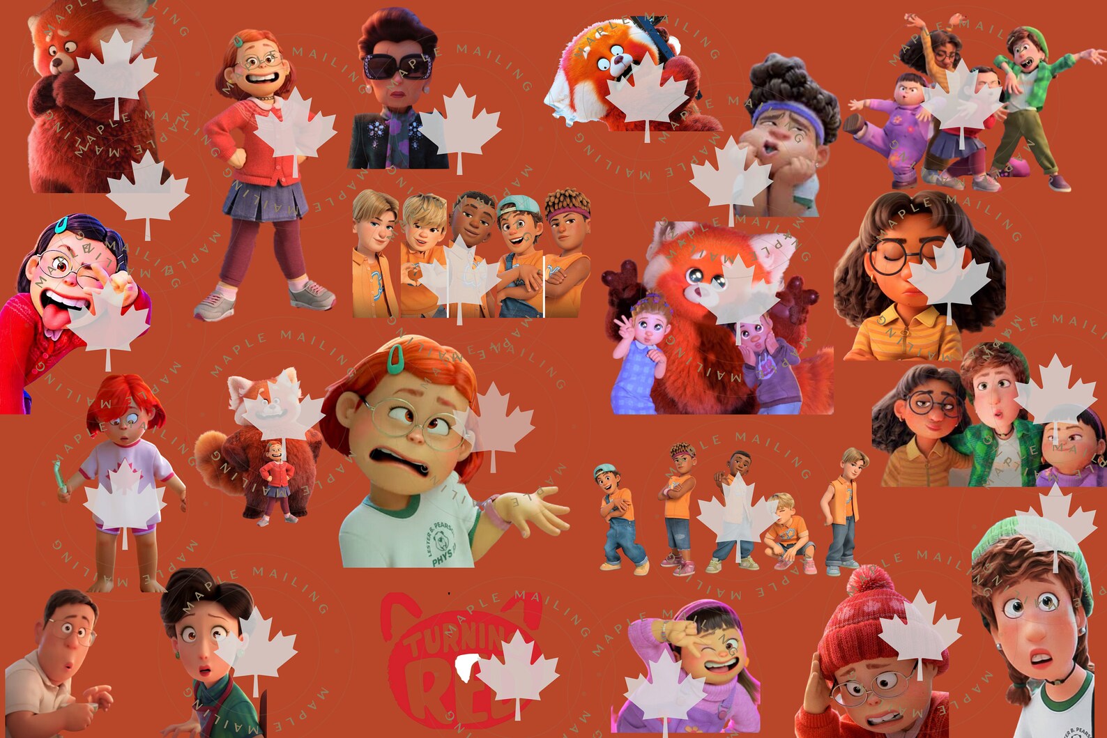 Turning Red Panda PNG Images for Printing/stickers/cricut and More Red ...