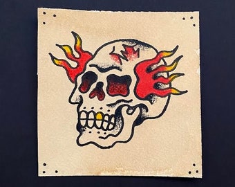 Skull Flash Art | Etsy