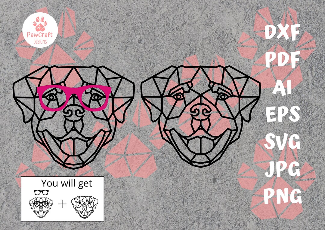 Rottweiler Polygon Pet Face Dog Portrait Geometric Dog Digital File Dog ...