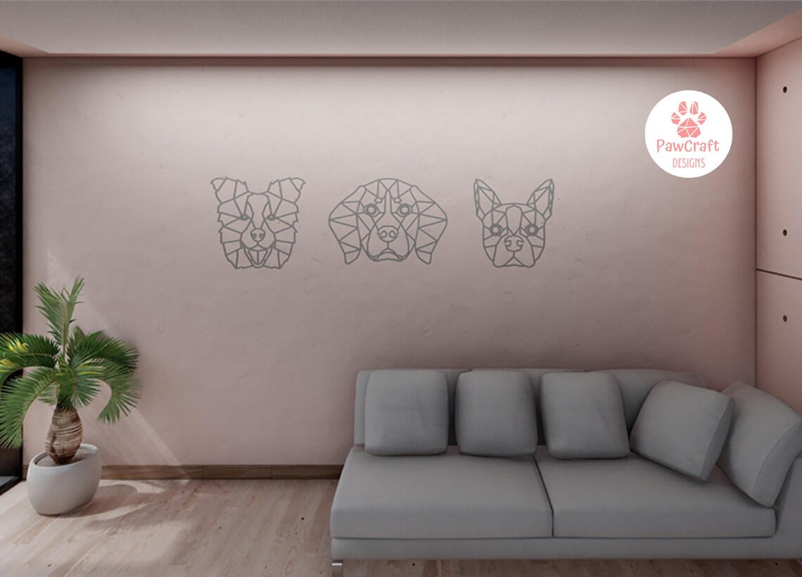 Maltese Polygon Pet Face Dog Portrait Geometric Dog Digital File Dog ...