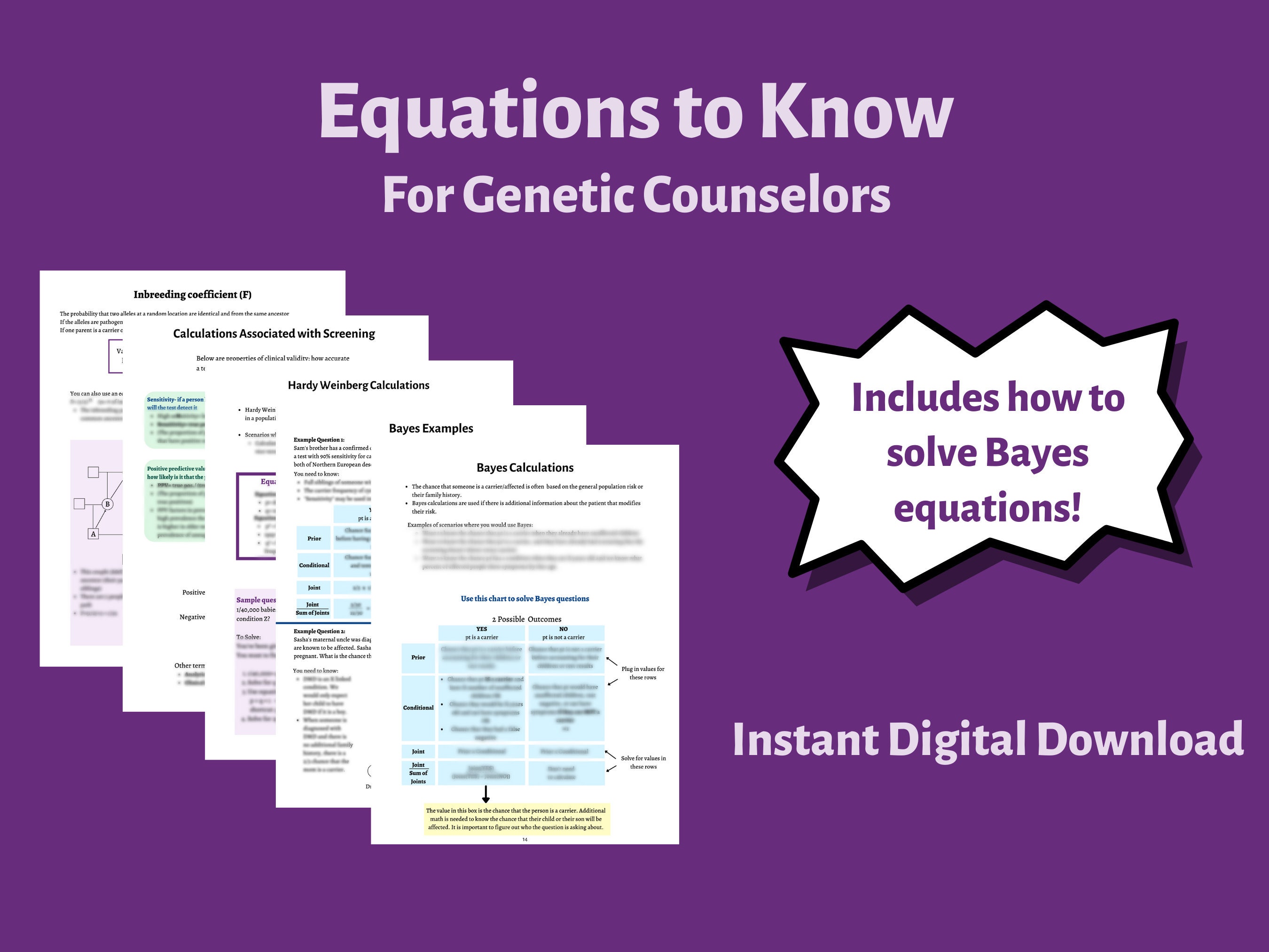 Equations to Know for Genetic Counselors - Etsy
