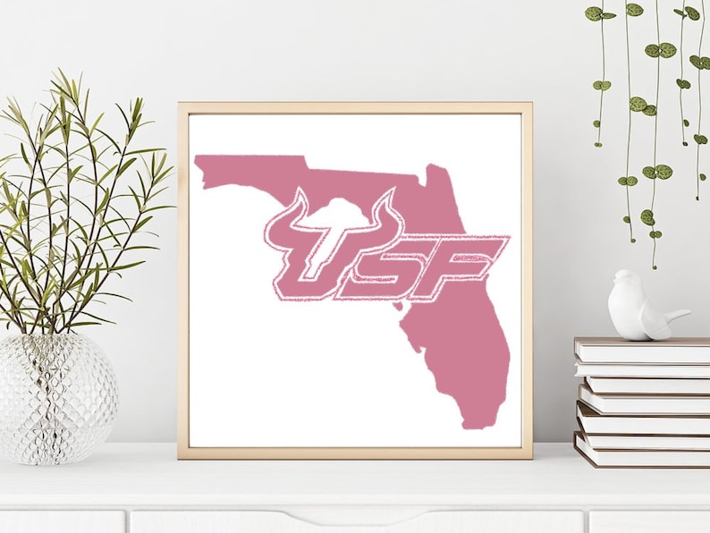 Pink USF Logo With State of Florida - Etsy
