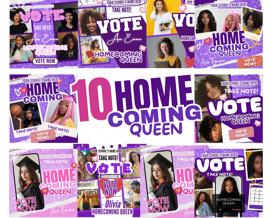 Set of 10 Vote Homecoming Queen Flyer, Prom Queen Flyer, Homecoming ...