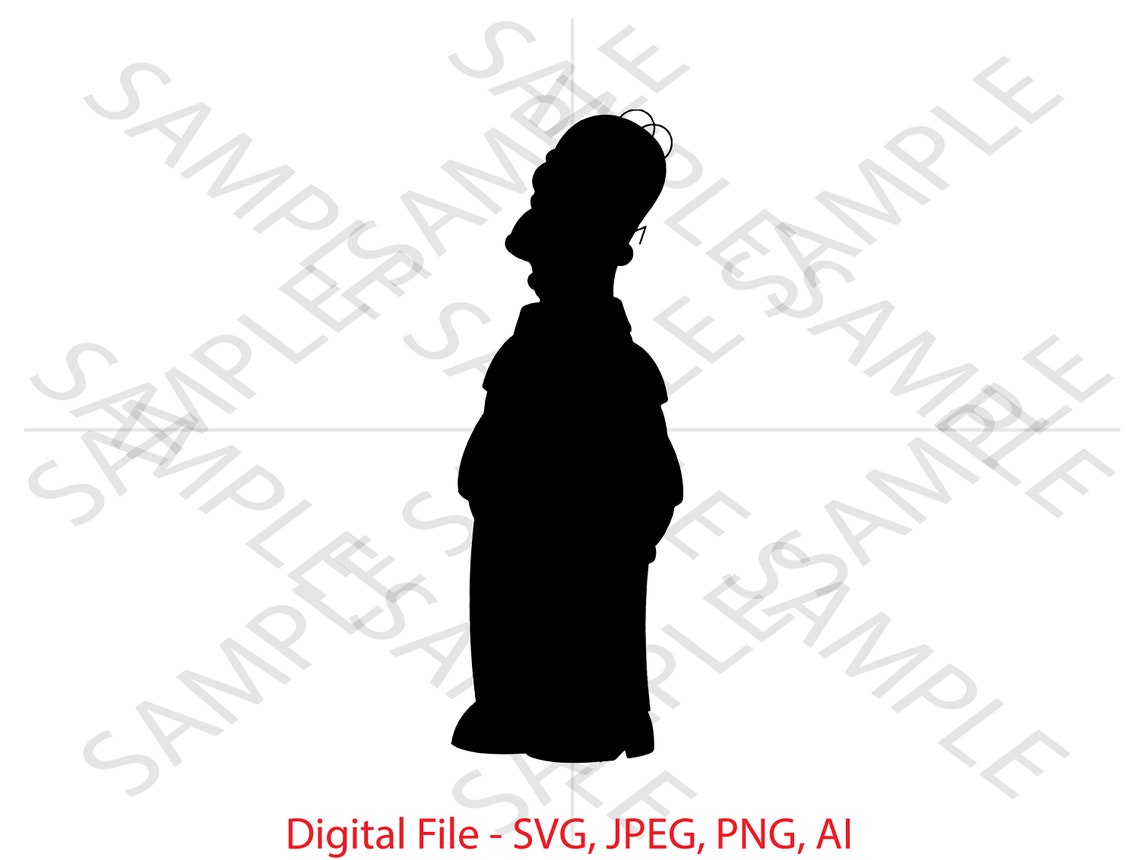 Homer Simpson Silhouette, Simpsons, Simpsons SVG, Homer Simpson the ...