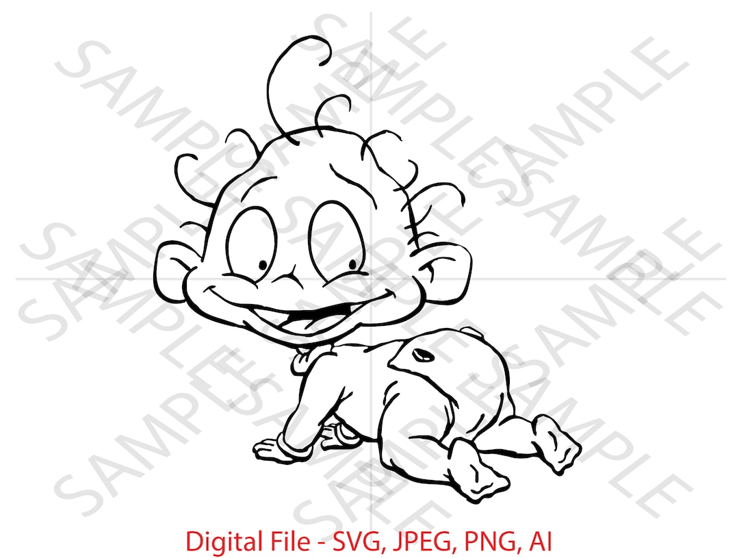 Dil Pickles Outline, Rugrats, Rugrats SVG, Dil Pickles Rugrats, Cartoon ...